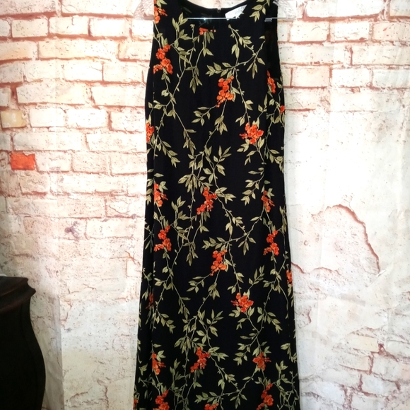 Valerie Stevens | Dresses | Valerie Stevens Dress Black Floral Boho ...